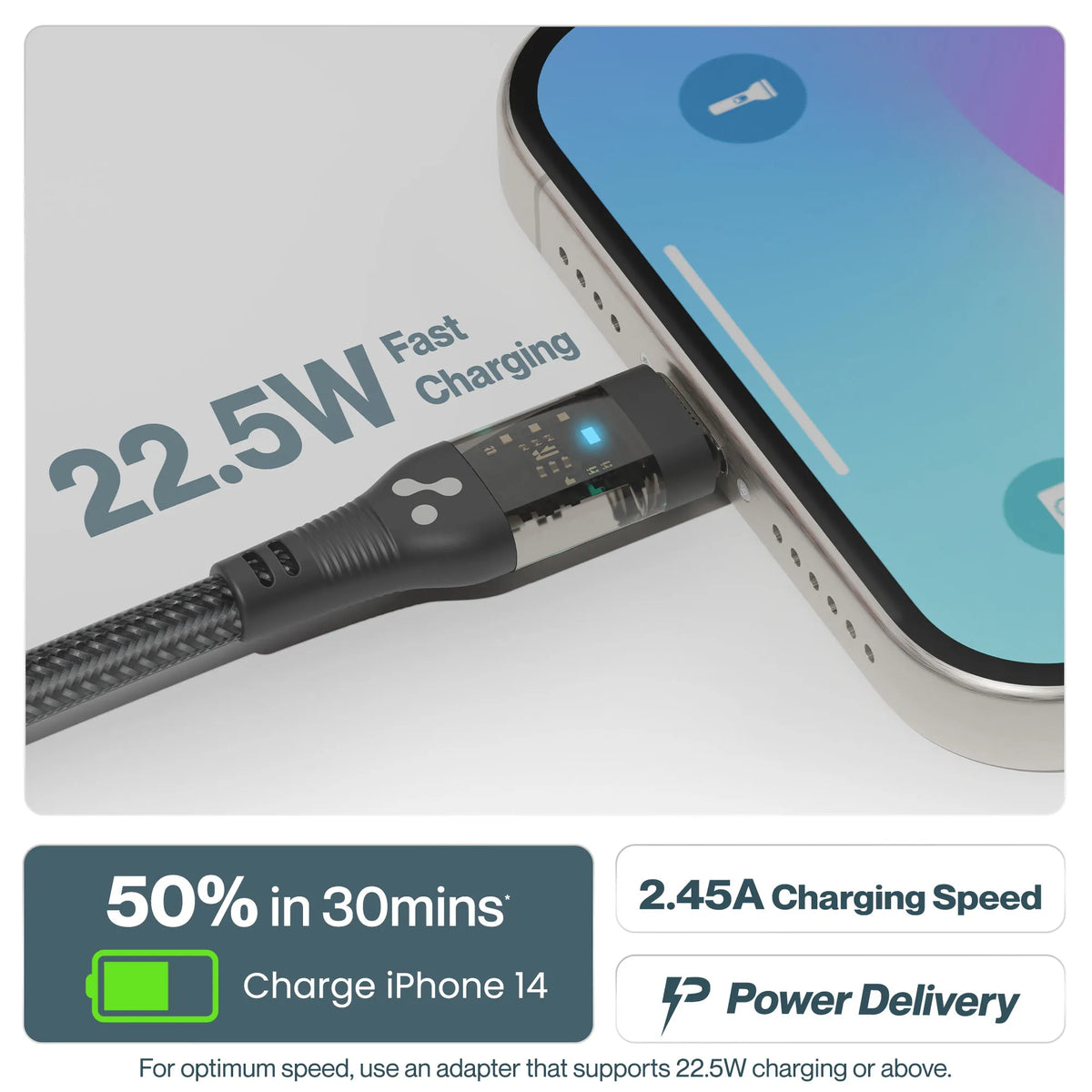 Type C to Lightning Cable with LED Indicator – Ambrane India