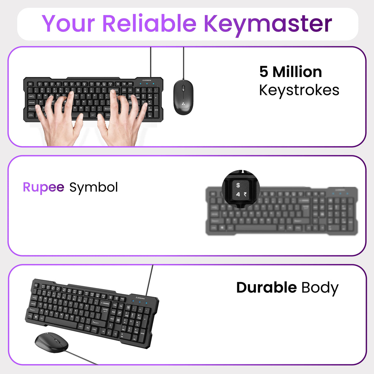 KeyFlex Combo – Ambrane India
